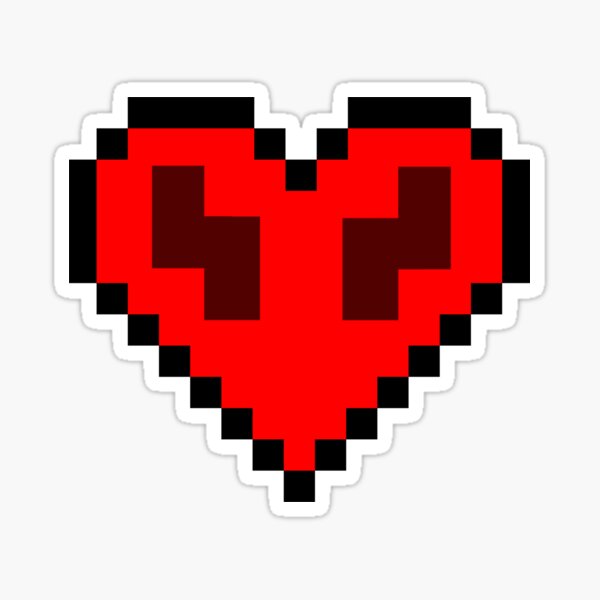 "Minecraft Hardcore Heart 8-bit" Sticker for Sale by Chris Apple ...