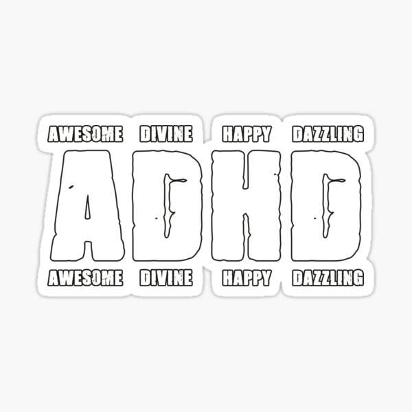 "ADHD is Awesome ADHD Awareness" Sticker by Status71 | Redbubble