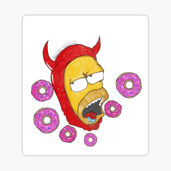 "devil's donuts" Sticker for Sale by rnaartwork | Redbubble