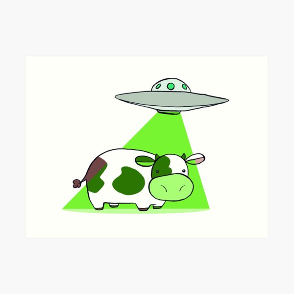 "Cow Alien Abduction" Art Print by SaradaBoru | Redbubble