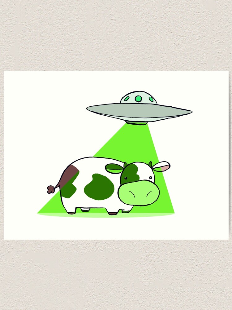 "Cow Alien Abduction" Art Print by SaradaBoru | Redbubble