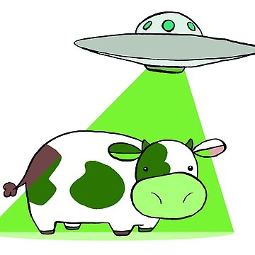 "Cow Alien Abduction" Sticker for Sale by SaradaBoru | Redbubble