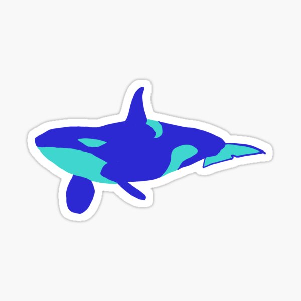 "Blue Killer Whale Orca " Sticker for Sale by neonyellowgreen | Redbubble