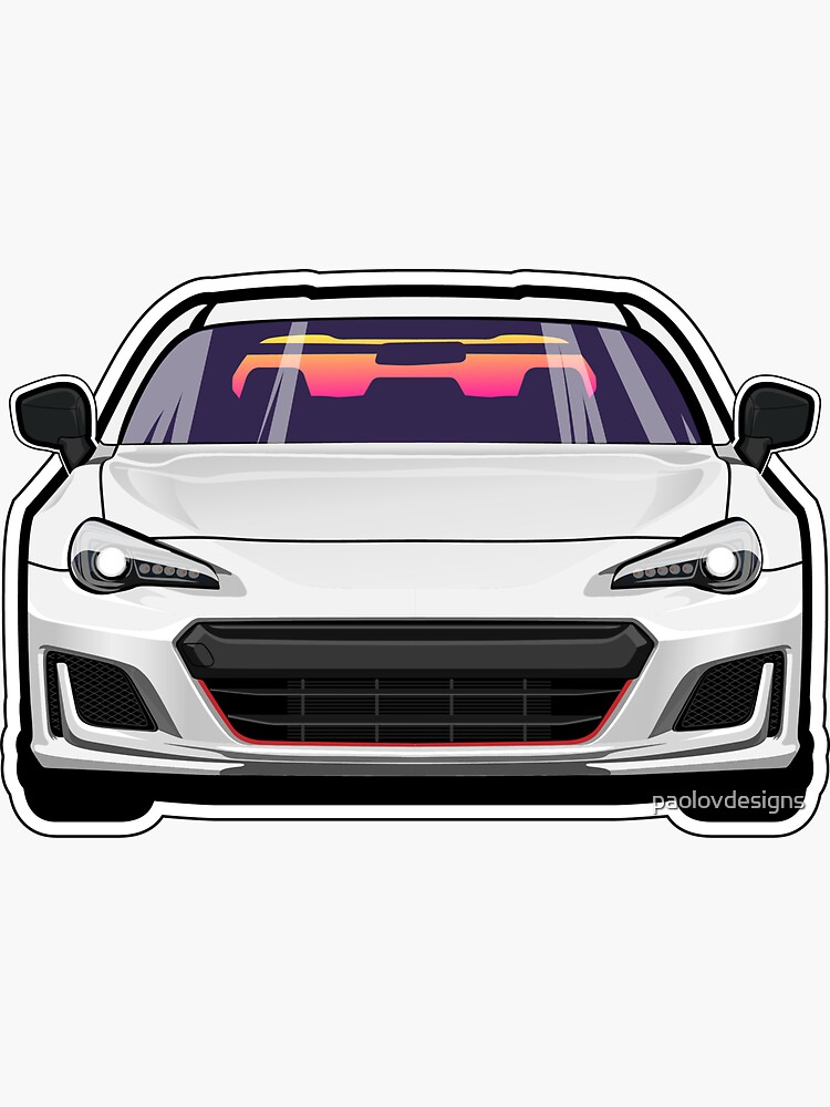 "Subaru BRZ White" Sticker for Sale by paolovdesigns | Redbubble