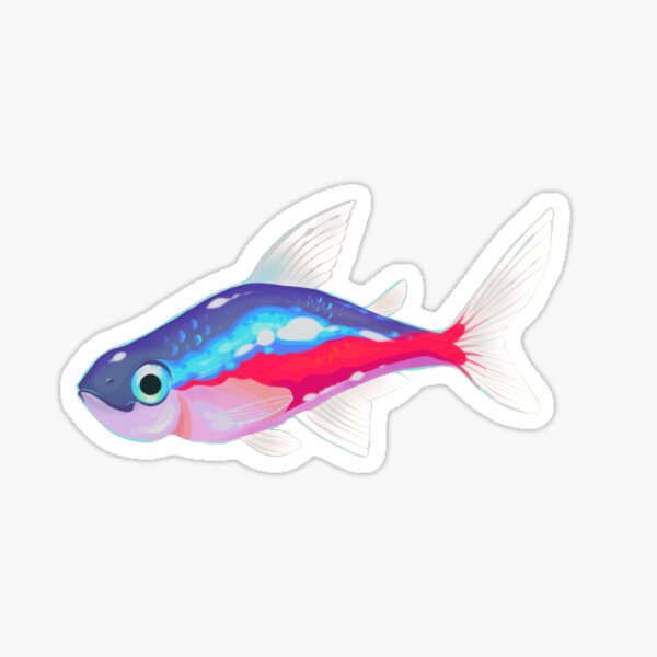 "Neon Tetra Friend" Sticker for Sale by liondaze | Redbubble