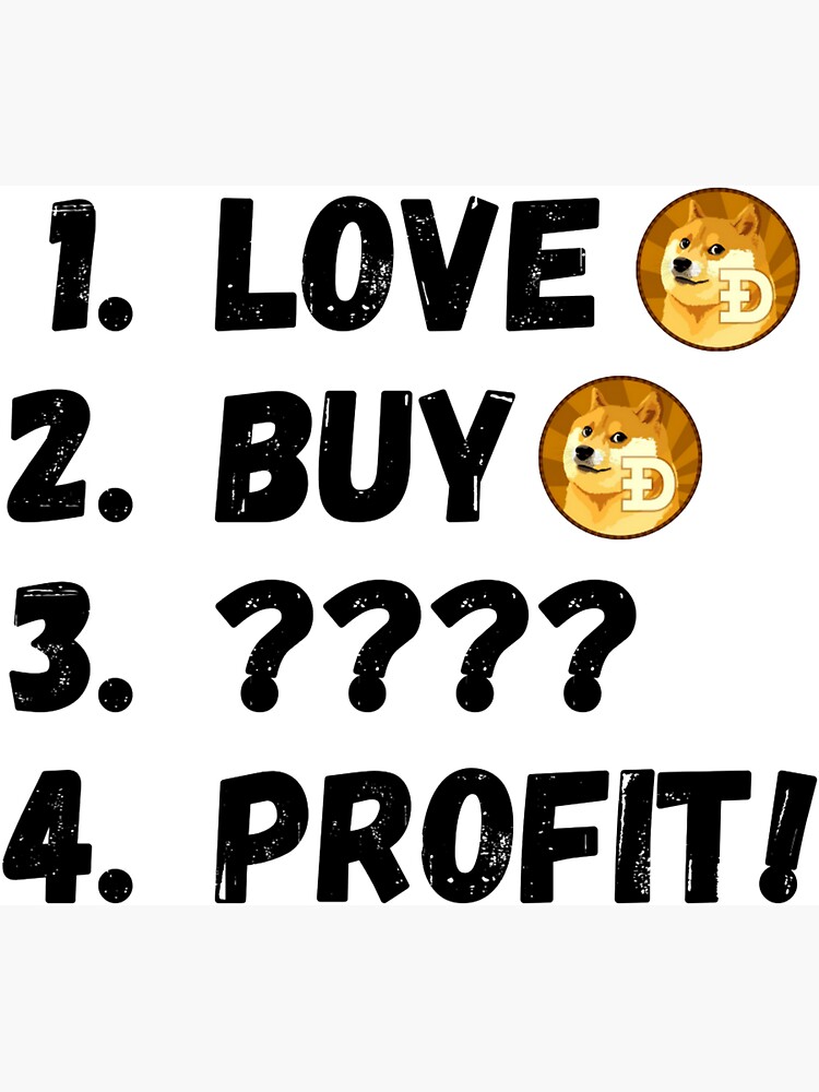 "Dogecoin Steps-to-Profit Meme" Sticker for Sale by Nebuchadnezzar ...