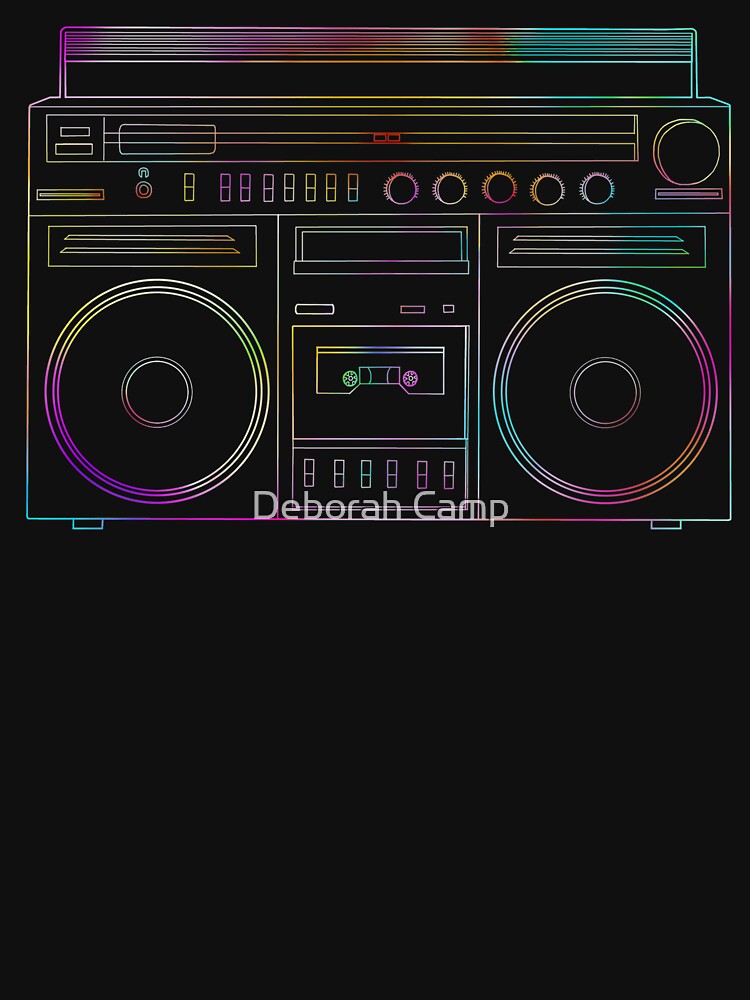 "Old School Retro Neon Outline Boombox " T-shirt by DeborahCamp | Redbubble