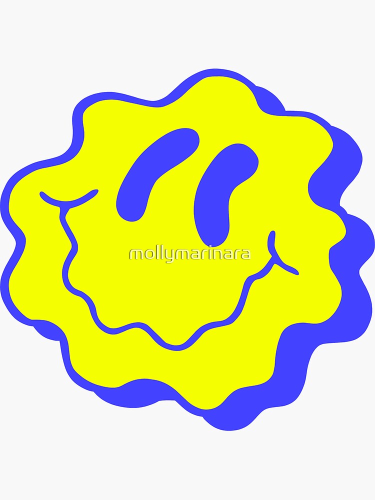 "Squiggly Smiley Face" Sticker by mollymarinara | Redbubble