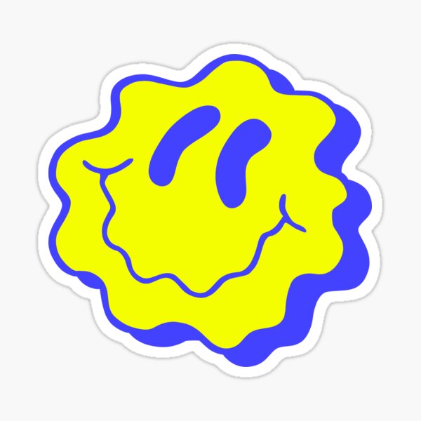 "Squiggly Smiley Face" Sticker by mollymarinara | Redbubble