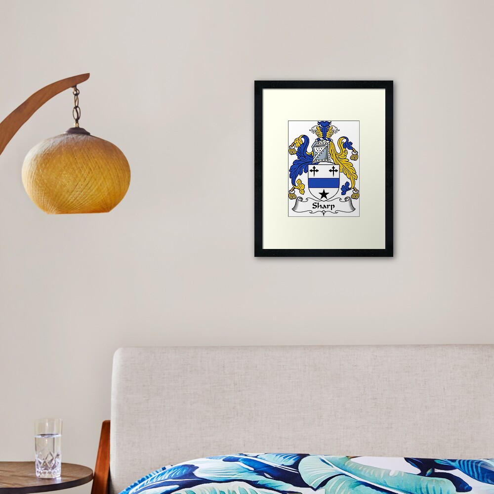 "Sharp Coat of Arms / Sharp Family Crest" Framed Art Print for Sale by ...