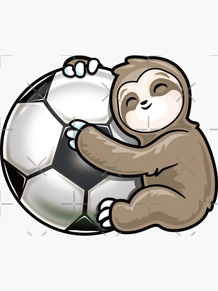 " Sloth Loves Football Soccer" Sticker for Sale by pablomendoza | Redbubble