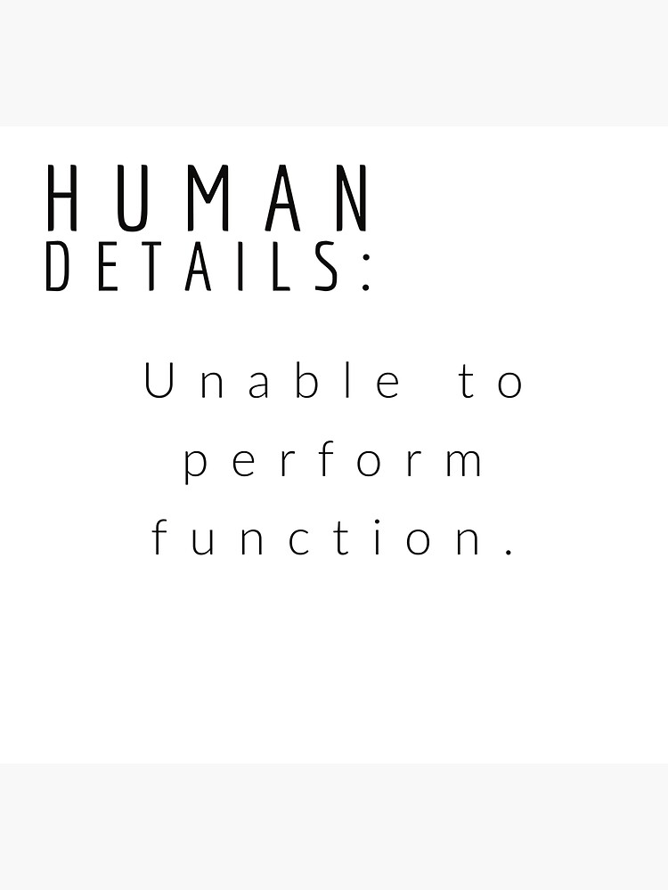 "Unable to perform function" Sticker by SultiShirts | Redbubble