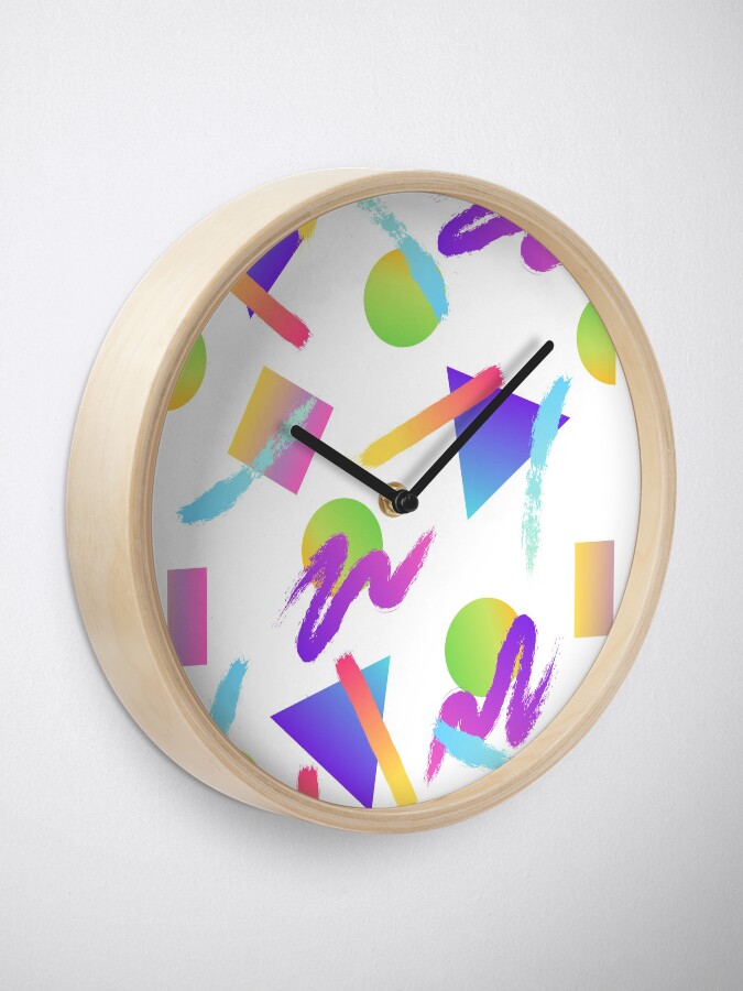 "80s Graphic Design 02" Clock for Sale by Mean-Musician | Redbubble