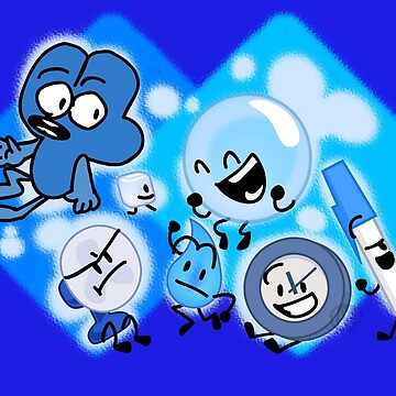 "BFDI True Blue Friends Characters" Sticker for Sale by tangydreamz ...