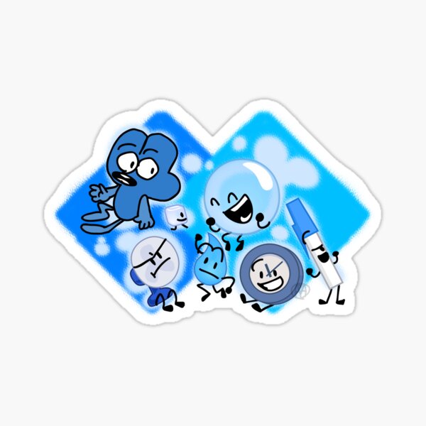 "BFDI True Blue Friends Characters" Sticker by tangydreamz | Redbubble