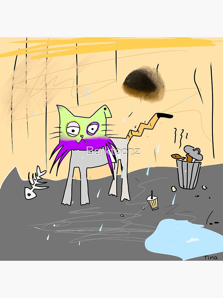 "Tina’s garbage cat" Poster for Sale by Barktoonz | Redbubble