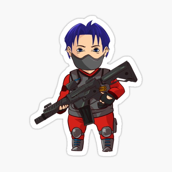 "Cute Chibi Everlast Foundation Guard A with Machine gun" Sticker by ...