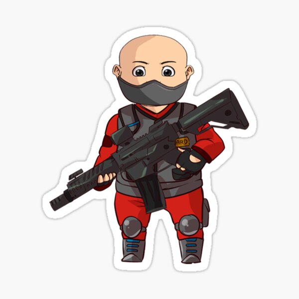 "Cute Chibi Everlast Foundation Guard B with Machine gun" Sticker for ...