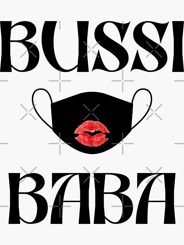 "Bussi Baba face mask Kiss red lips" Sticker for Sale by Zwuck | Redbubble