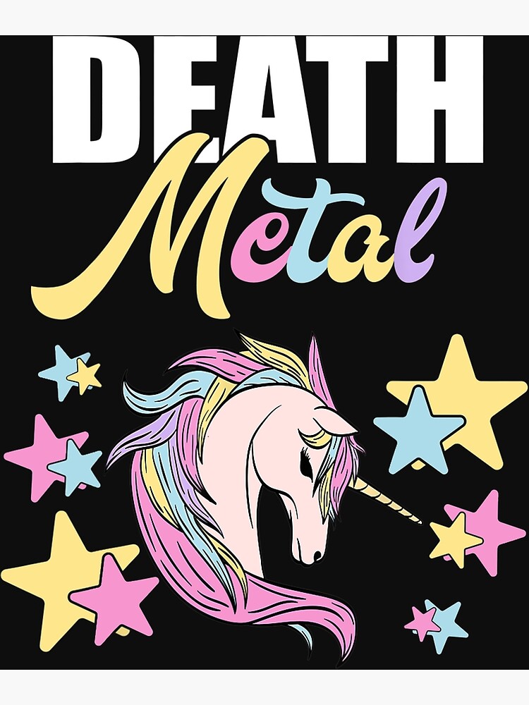 "Death Metal Unicorn Cute Rock Music Band" Poster by wriunimso | Redbubble