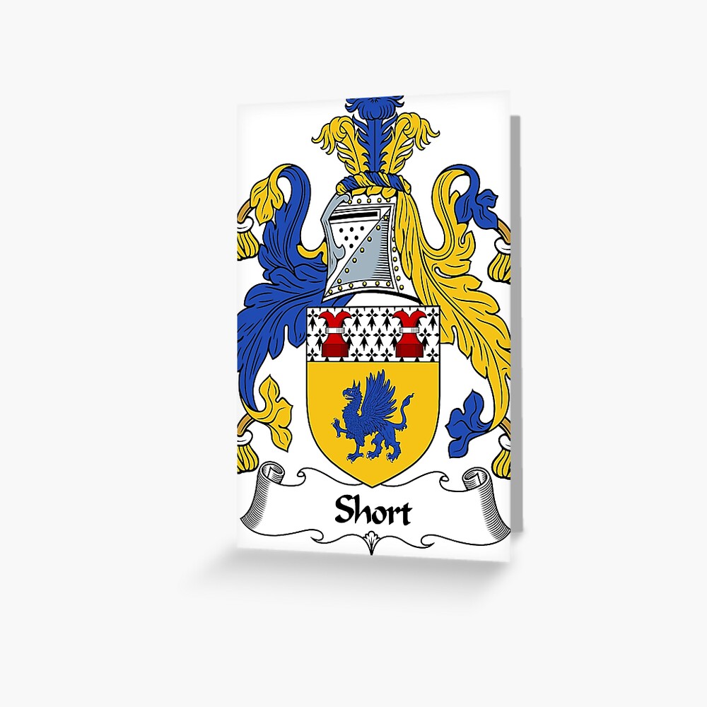 "Short Coat of Arms / Short Family Crest" Greeting Card for Sale by ...