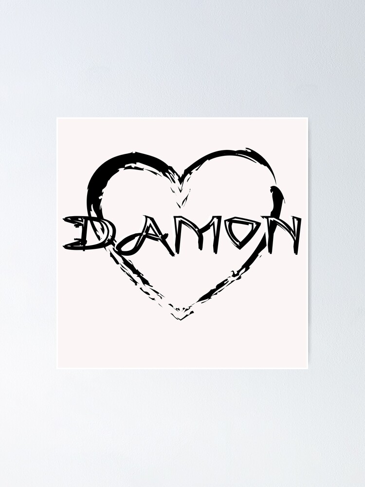 "Damon (Heart)" Poster for Sale by Millenial Designs | Redbubble