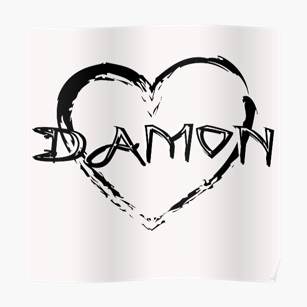 "Damon (Heart)" Poster for Sale by IndigoHopkins | Redbubble