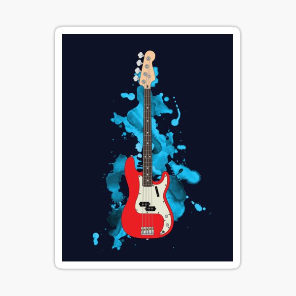 "P-style Bass Guitar Fiesta Red Color" Sticker for Sale by nightsworthy ...