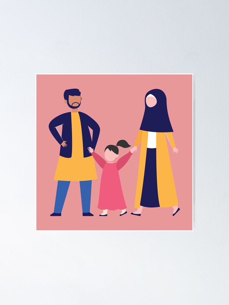 "Happy Family Life | Muslim Family Life" Poster for Sale by What-Ever ...