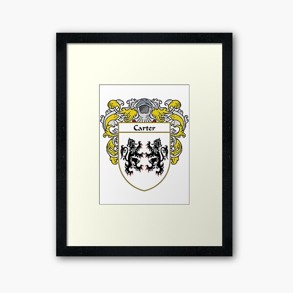 "Carter Coat of Arms/Family Crest" Framed Art Print for Sale by ...