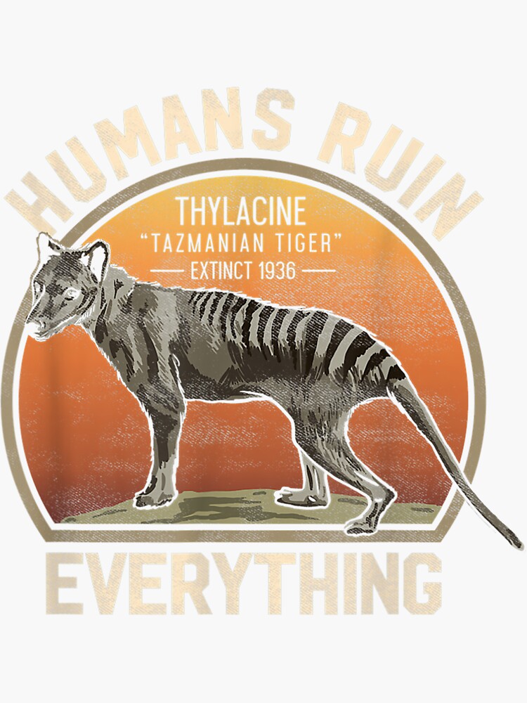 "Tasmanian Tiger Thylacine Australian Extinct" Sticker for Sale by ...