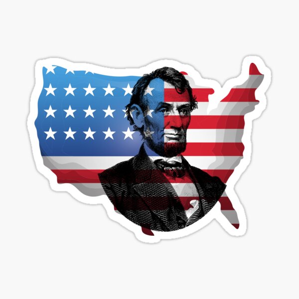 "American Flag Abraham Lincoln " Sticker by kanplu | Redbubble