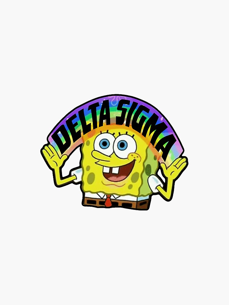 "Delta Sigma Spongebob Rainbow" Sticker by deltasigma2020 | Redbubble