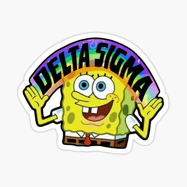 Pegatina «Delta Sigma Bob Esponja Arco Iris» de deltasigma2020 | Redbubble