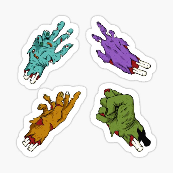 "Zombie Hands Sticker Pack" Sticker by Parkerzz | Redbubble