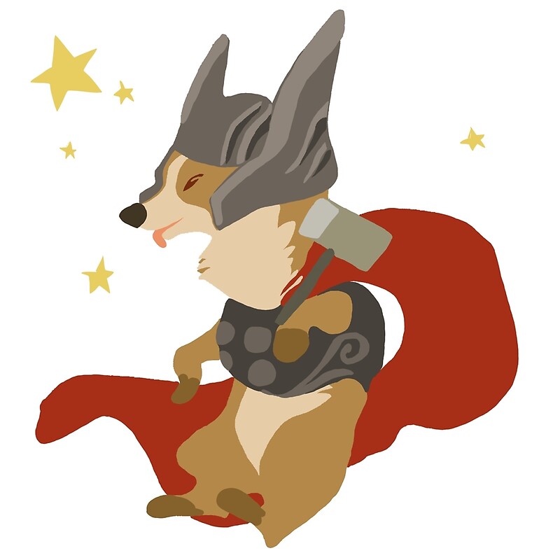 "Thorgi, The Corgi God Of Thunder" by EricHo | Redbubble