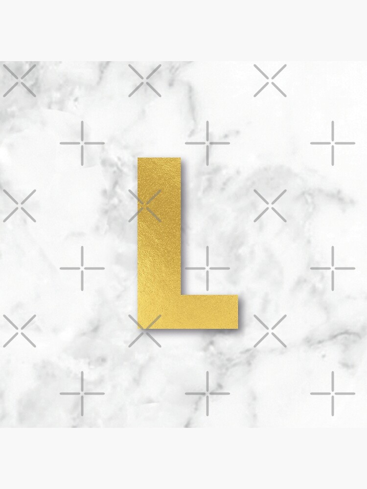 "Letter L Monogram, White Marble & Gold Letter" Poster for Sale by ...