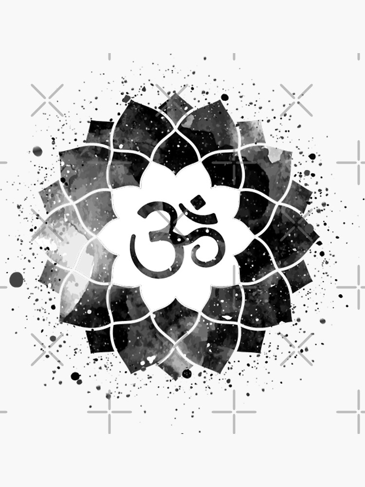 Pegatina «Logotipo de Om, logotipo de Om Yoga, símbolo espiritual de OM ...