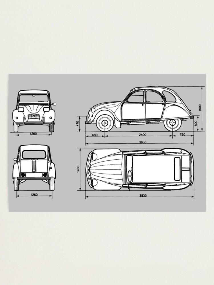 Lámina fotográfica «DATOS TÉCNICOS 2CV» de ThrowbackM2 | Redbubble