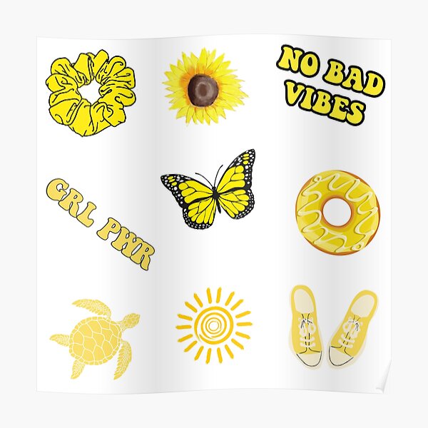 "9 Yellow Stickers Pack" Poster by JulezFM52 | Redbubble