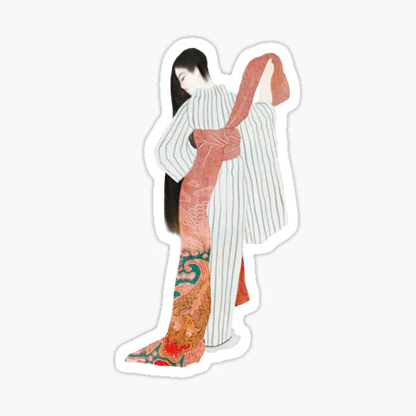 "Traditional Geisha Watercolor - Sumiko" Sticker by randomorder | Redbubble
