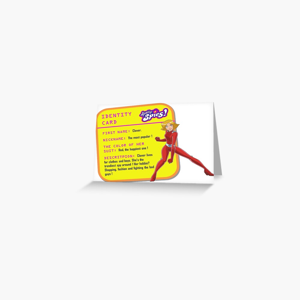 "Totally Spies ID Card Clover" Greeting Card by Georgiananas | Redbubble