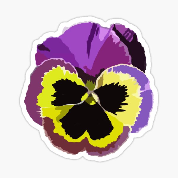 "Purple Pansy" Sticker for Sale by AmiaDDesign | Redbubble
