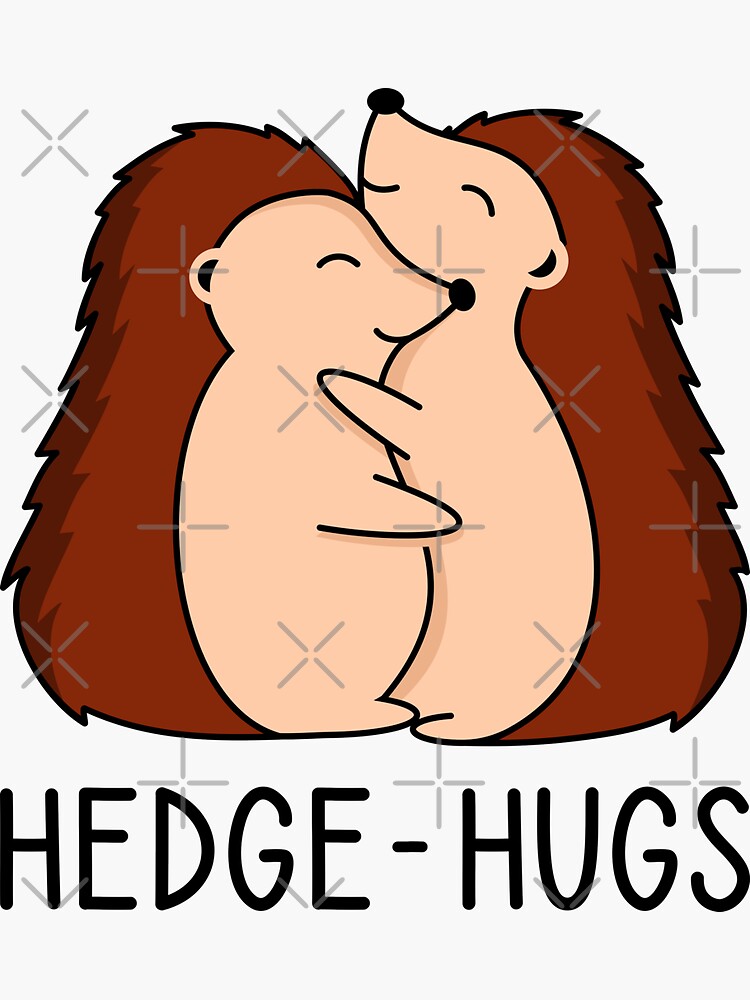 "Hedge-hugs. Two cute hedgehogs hugging." Sticker by TashaVector ...