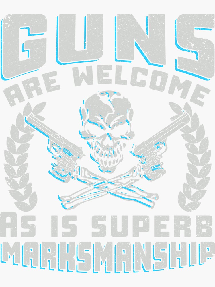 "Pro Gun Rights 2nd Amendment Skeleton Marksmanship Design" Sticker for ...