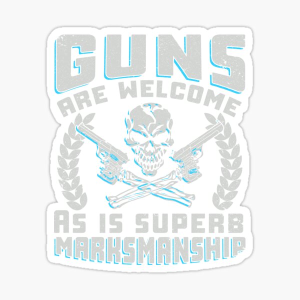 "Pro Gun Rights 2nd Amendment Skeleton Marksmanship Design" Sticker for ...