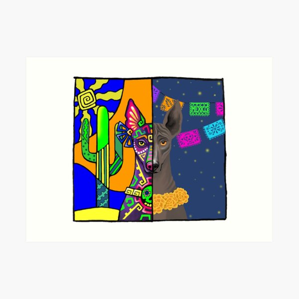 "Prehispanic Xolo" Art Print by TsapunDariaArt | Redbubble