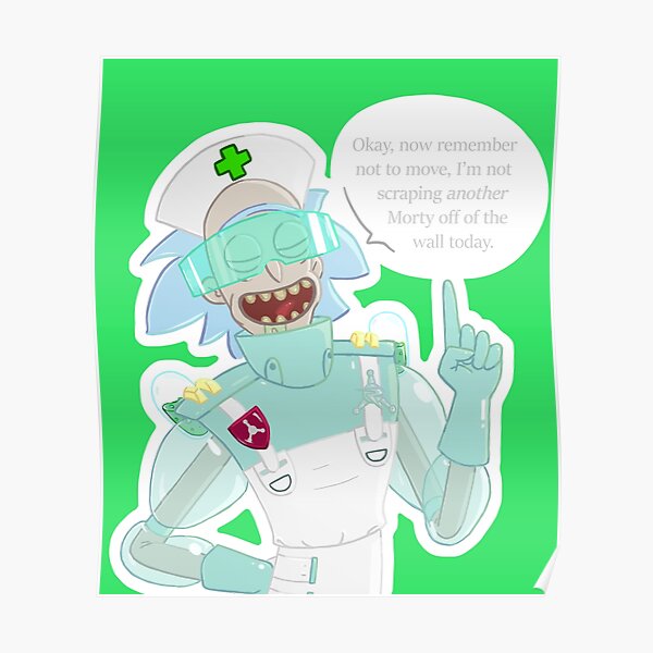 "Pocket Mortys Surgeon Rick" Poster for Sale by dungareeboy | Redbubble