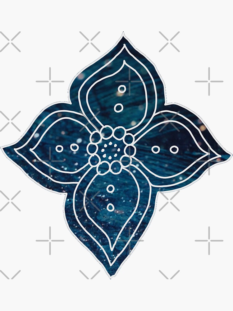 "Cosmic Galaxy Flower Sticker" Sticker by Pentanglement | Redbubble