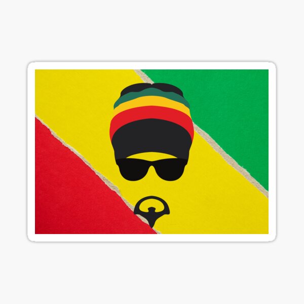 "Rastaman Figure with Sunglasses and Good Vibes" Sticker for Sale by ...